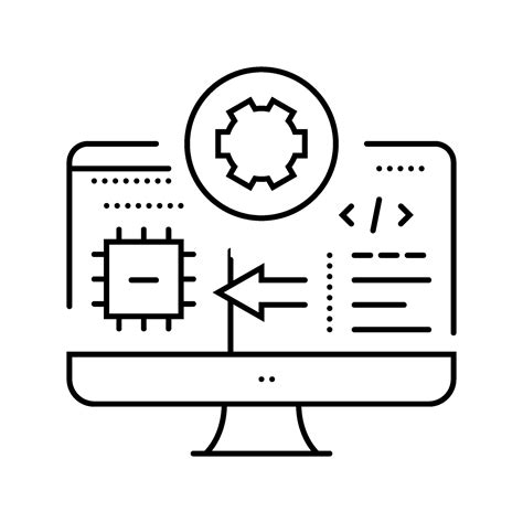 Microcontroller Programming Electronics Line Icon Vector Illustration 35455431 Vector Art At