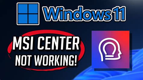 MSI Center Not Working Fix Windows 11 10 Tutorial