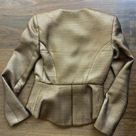 Sass And Bide Gold Fabric Blazer Size Aus Depop