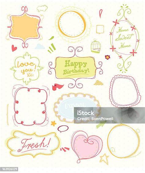 Doodle Frames Pack With Lots Of Extras向量圖形及更多剪貼畫圖片 剪貼畫 可愛 圖示 Istock