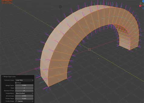 Faces Problems With Bridge Edge Loops When Creating An Arc Blender
