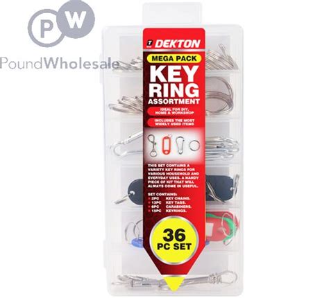 Wholesale Dekton Key Ring Assortment Mega Pack 36pc Pound Wholesale