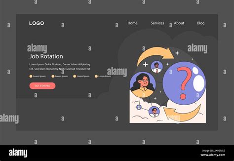 Job Rotation Dark Or Night Mode Web Landing Exploring Diverse Roles For Comprehensive Skill