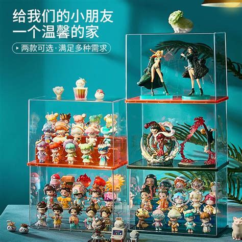 亞克力透明盲盒收納盒泡泡瑪特手辦模型桌面立體防塵帶階梯展示盒 露天市集 全台最大的網路購物市集