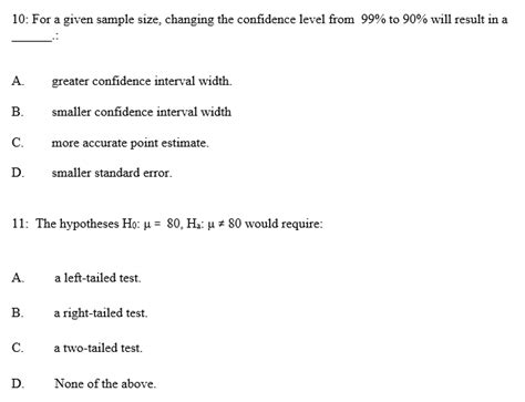 Solved 12 What Is The Decision Rule When Using The P Value