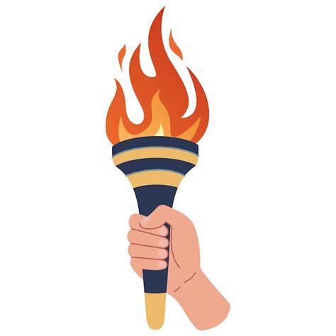 Premium Vector Hand Holding A Torch Sport Symbol Flat Vector