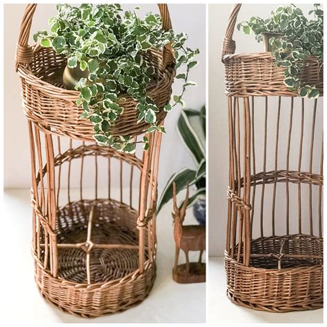 Vintage Flaschenkorb aus Rattan Korb für Flaschen Etsy Vintage
