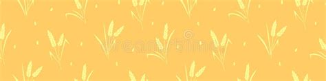 Wheat Spikelets And Grains Vector Seamless Pattern In Flat Style Isolated Design Of Print