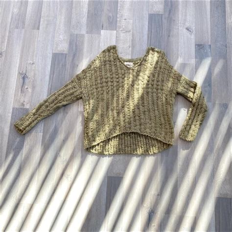 Urban Outfitters Green Knit Top Olive Green Depop