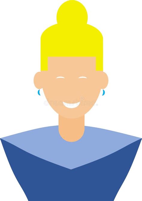 Avatar Blonde Woman Earrings Blue Two Tone Angle Top Stock Illustration