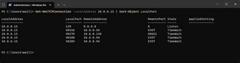 Powershell Lister Les Connexions Tcp Ip