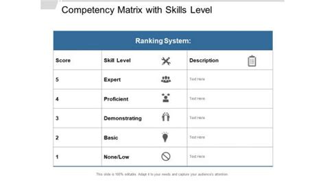 Competency Matrix With Skills Level Ppt Powerpoint Presentation