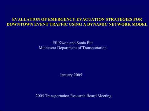 Pdf Evaluation Of Emergency Evacuation Strategies For Downtown Event Traffic Using A Dynamic