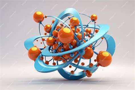 premium photo 3d rendering of atom icon isolated on white concept of