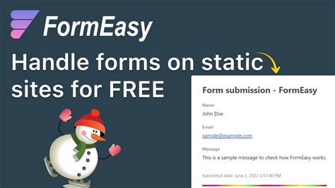 Formeasy Free Formspree Alternative To Handle Forms On Static Sites Youtube