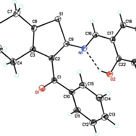 Ortep Drawing Of I C 22 H 19 No 2 S Showing The Labeling Scheme Of