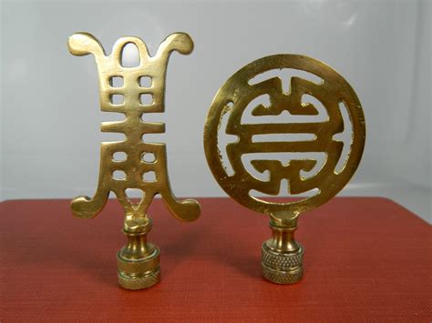 Vintage Brass Finials Asian Lamp Finials Set2 Brass Lamp