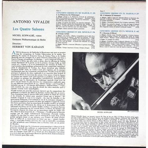 Ls Quatres Saisons By Herbert Von Karajan Michel Schwalbe Lp