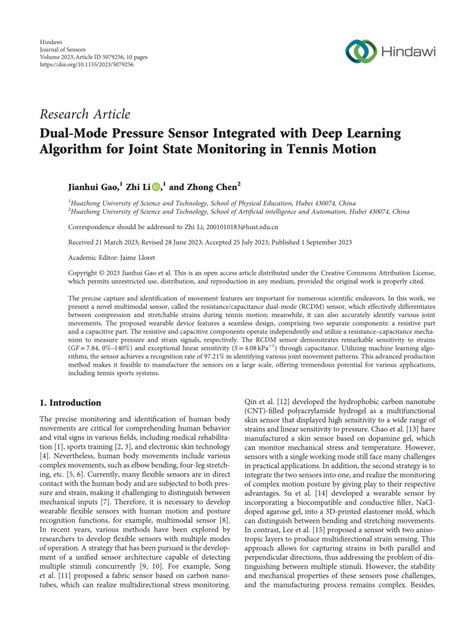 Pdf Dual Mode Pressure Sensor Integrated With Deep Learning Algorithm For Joint State