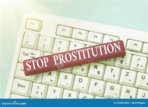 Conceptual Caption Stop Prostitution Business Concept End The Engaging Sexual Activity In