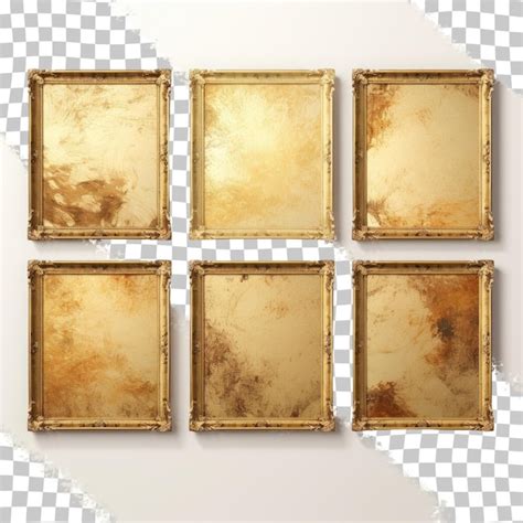 예술 작품 을 위한 황금색 프레임 투명 한 배경 프리미엄 Psd 파일