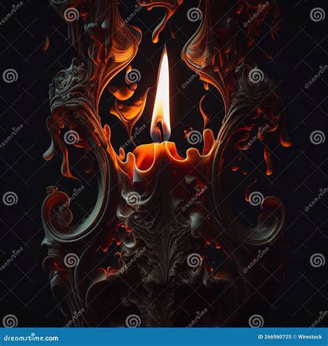 ai generated illustration of an ornamented candle illuminating the dark