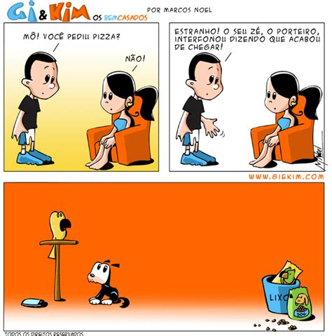 Tirinha 0122 Pediu Pizza Gi Kim Os Bem Casados