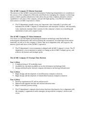 Week Interactive Assignment Docx The Acme Company It Mission Statement The Mission Of The