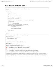 EECS 2030 Sample Test 2 Solution Int Result Utility SomeMethod