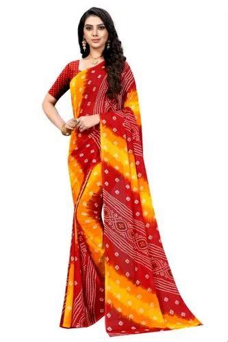 Printed Formal Wear Georgette Saree M With Blouse Piece At Rs In Surat