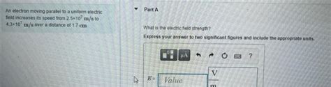 Solved An Electron Moving Parallel To A Uniform Electric