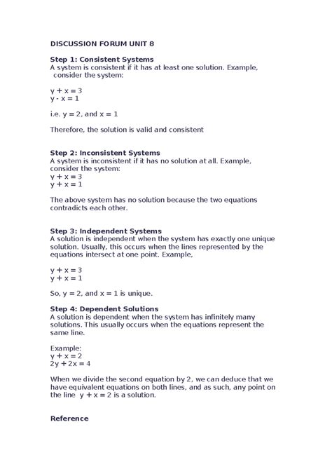 Discussion Forum Unit 8 Discussion Forum Unit 8 Step 1 Consistent