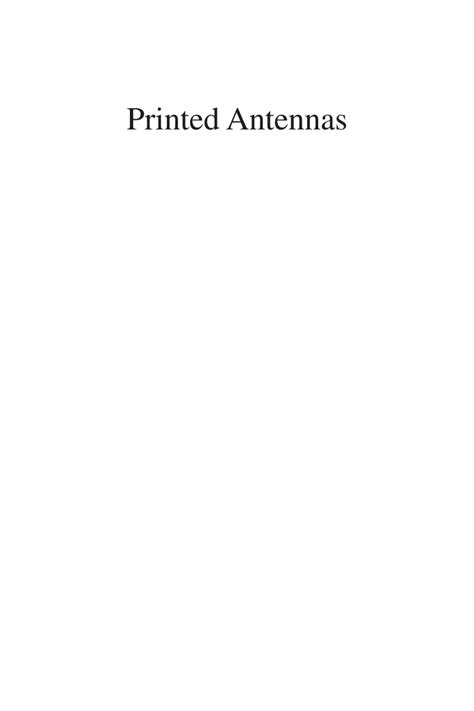 PDF Printed Antennas Theory And Design