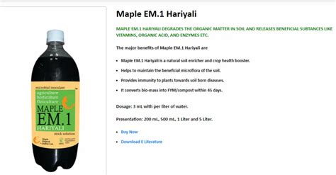 Black Liquid Maple Em 1 Hariyali Effective Microorganism Concentrate