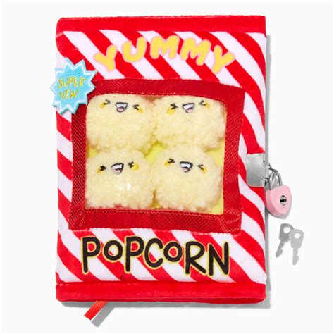 Popcorn Plush Lock Diary Claires