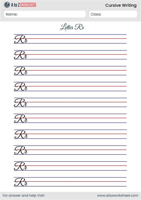25 Free Cursive Writing Worksheets Pdf A To Z Worksheet