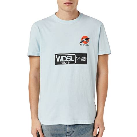 【楽天市場】 Diesel ディーゼル メンズ プリント クルーネック スリムフィット 半袖tシャツ カットソー【t Diegor C11】【サイズm】【ライトブルー】die M T F4