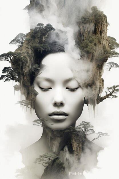 Premium Ai Image Fading Face Model Illusion Effect