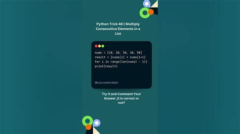 Python Trick 48 Multiply Consecutive Elements In A List Shorts
