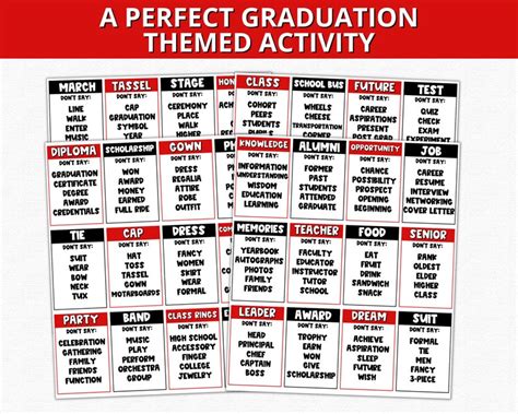 Graduation Themed Banned Babble A Forbidden Word Game Etsy