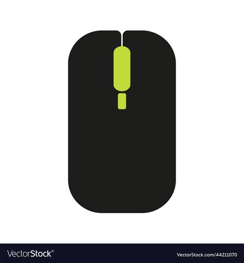 Wireless Computer Mouse Pc Accessory Black Flat Vector Image