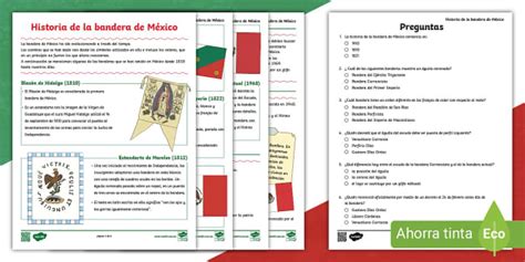 Historia de la bandera de México para niños PDF Twinkl