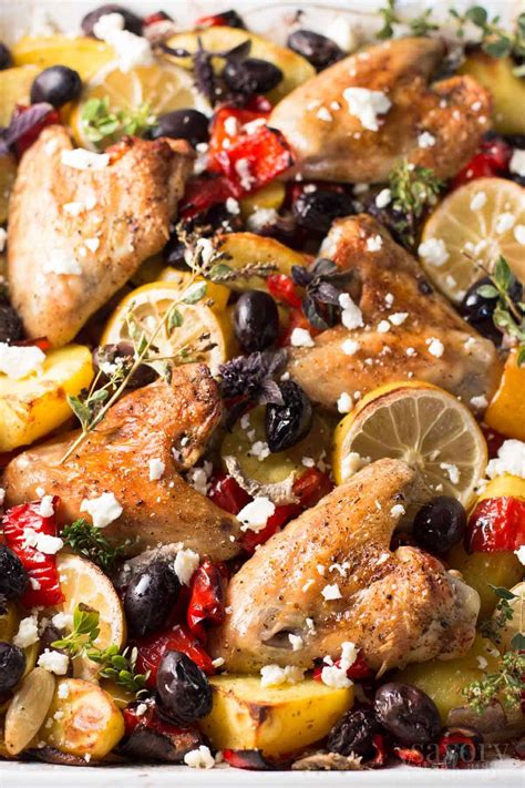 Easy Greek Chicken Sheet Pan Dinner Savory Nothings