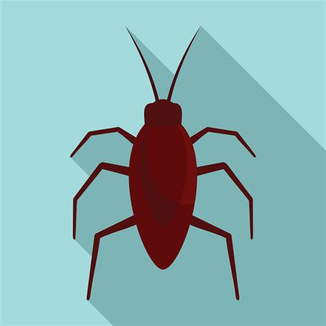 Cockroach Bug Icon Flat Style 14479036 Vector Art At Vecteezy