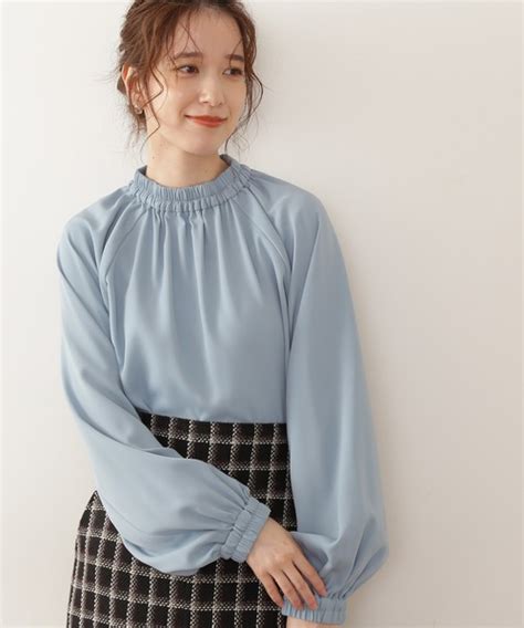 【セール】 ガルーダドビーギャザーネックブラウス（シャツブラウス）｜n（n Natural Beauty Basic）（エヌエヌ