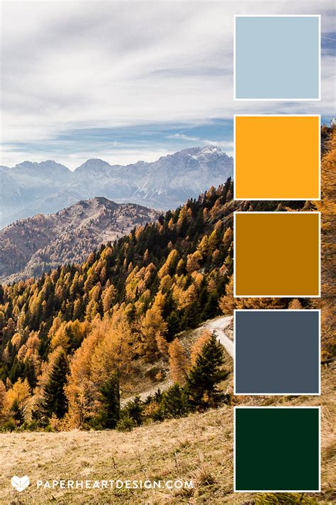 Color Palette Mountains Majesty Paper Heart Design