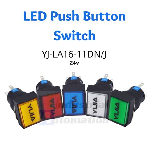 Led Push Button Switch Illuminated Lamp Rectangle Self Reset Latching Button 16mm Shopee Malaysia