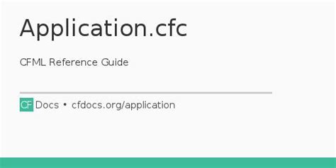 application cfc cfml documentation