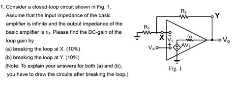 Solved 1 Consider A Closed Loop Circuit Shown In Fig 1
