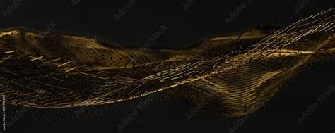 D Rendering Abstract Gold Wave Particle Background Stock Illustration Adobe Stock